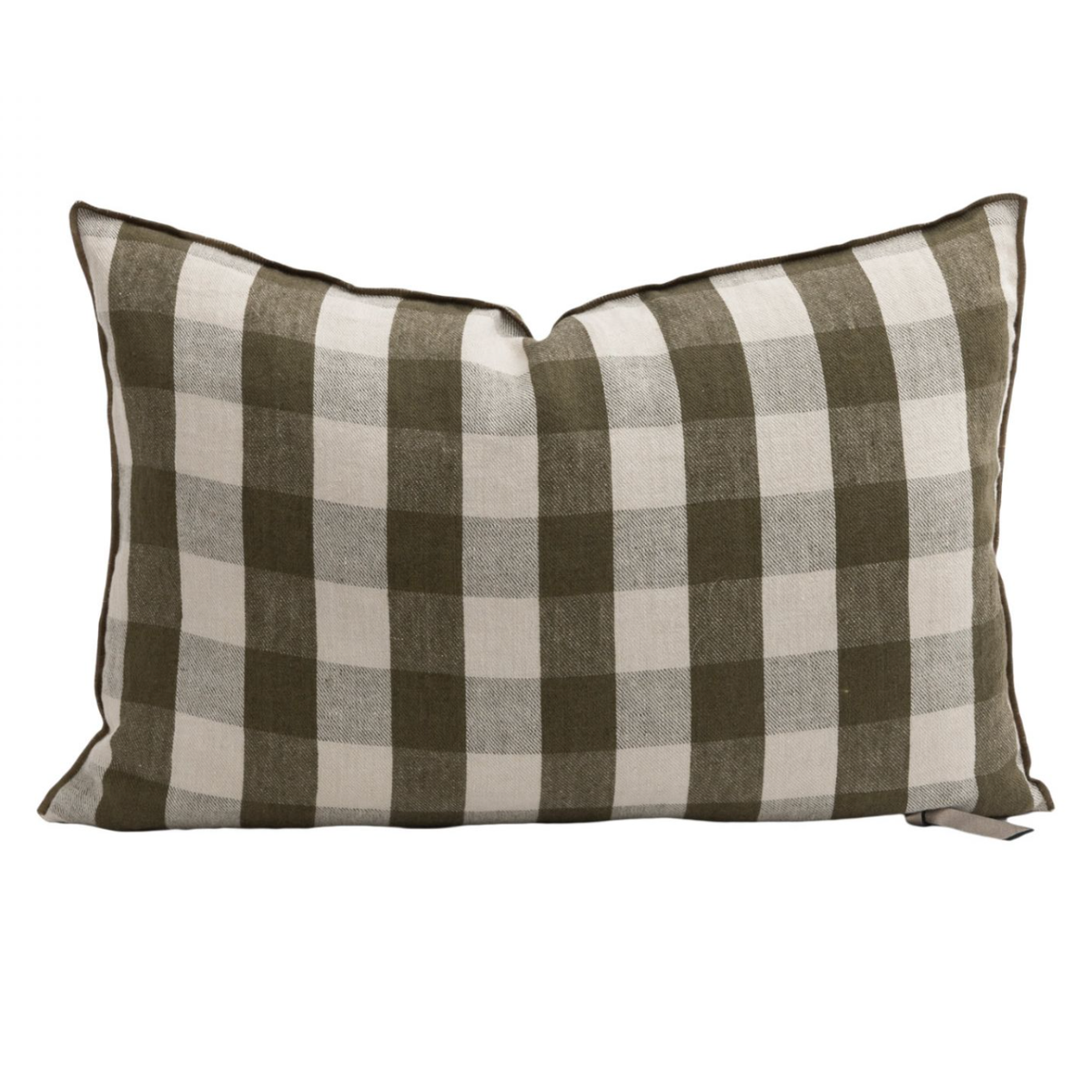 Vichy Large Rectangular Cushion | Khaki – Landes Interiors